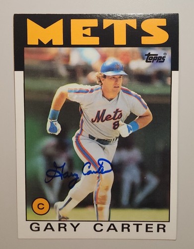 Gary Carter Signed 1986 Topps Super 5x7 #19 JSA COA Autograph Mets HOF ...
