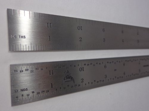 PEC Tools USA 12" Rigid Stainless Steel 4R Machinist ruler/rule 1/64 1/ ...