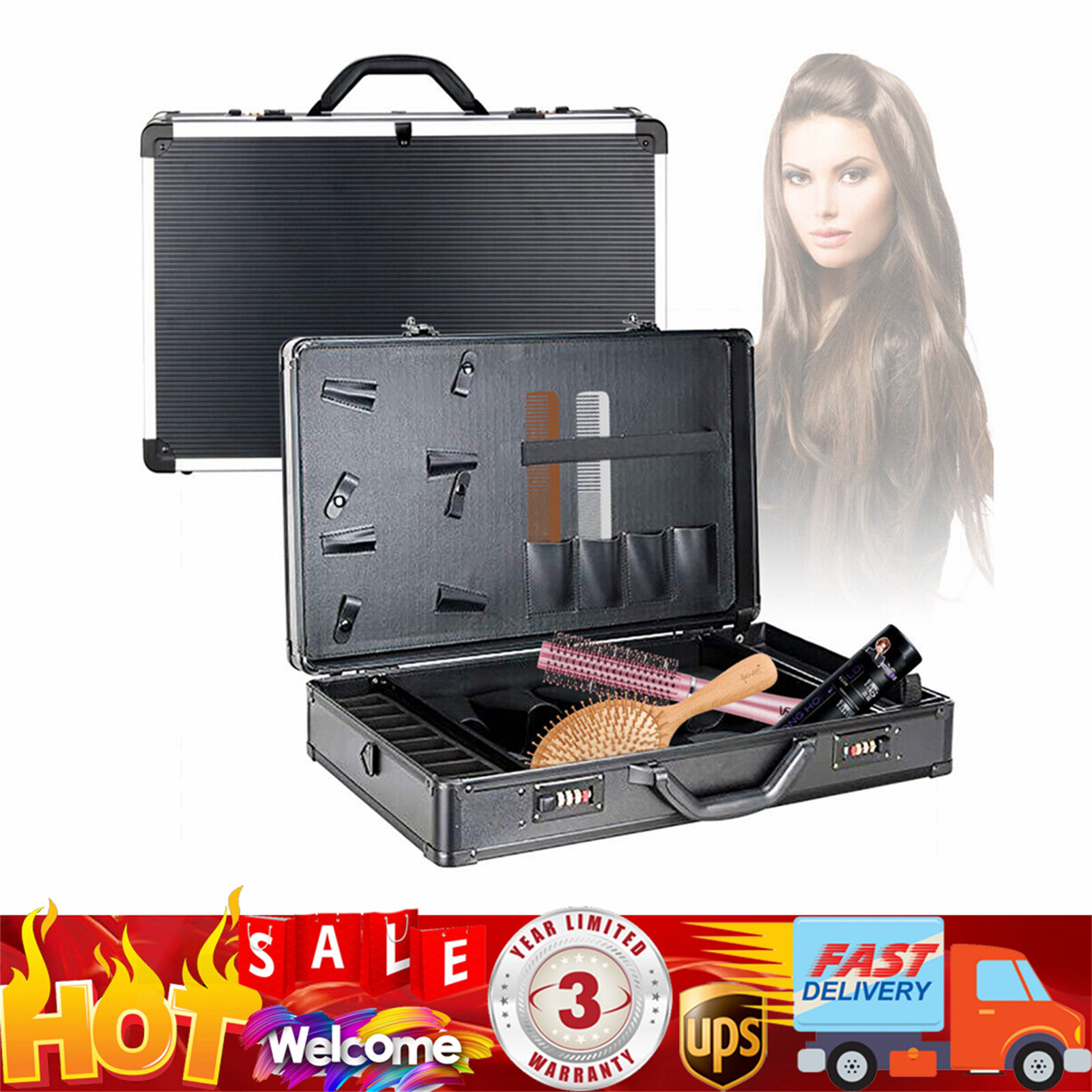 Stylist Suitcase Handbag Clipper Trimmers Scissors Tool Barber Carrying ...