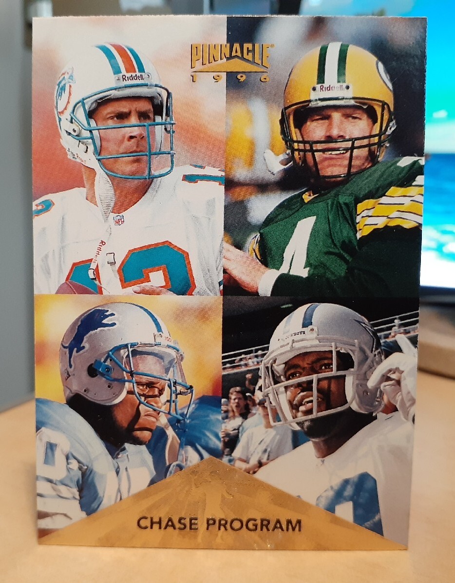 1996 Pinnacle CHASE PROGRAM Dan Marino Brett Favre Barry Sanders Emmitt ...