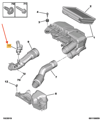 PEUGEOT 5008 Air Pressure Sensor 9811682480 New Genuine | eBay UK