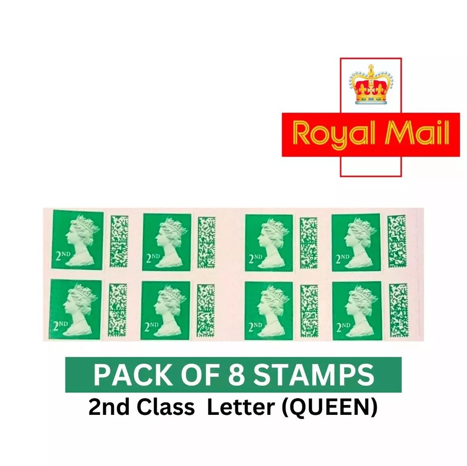 1st Class & 2nd Class Postage Stamps LETTER Queen Stamps Barcoded ...