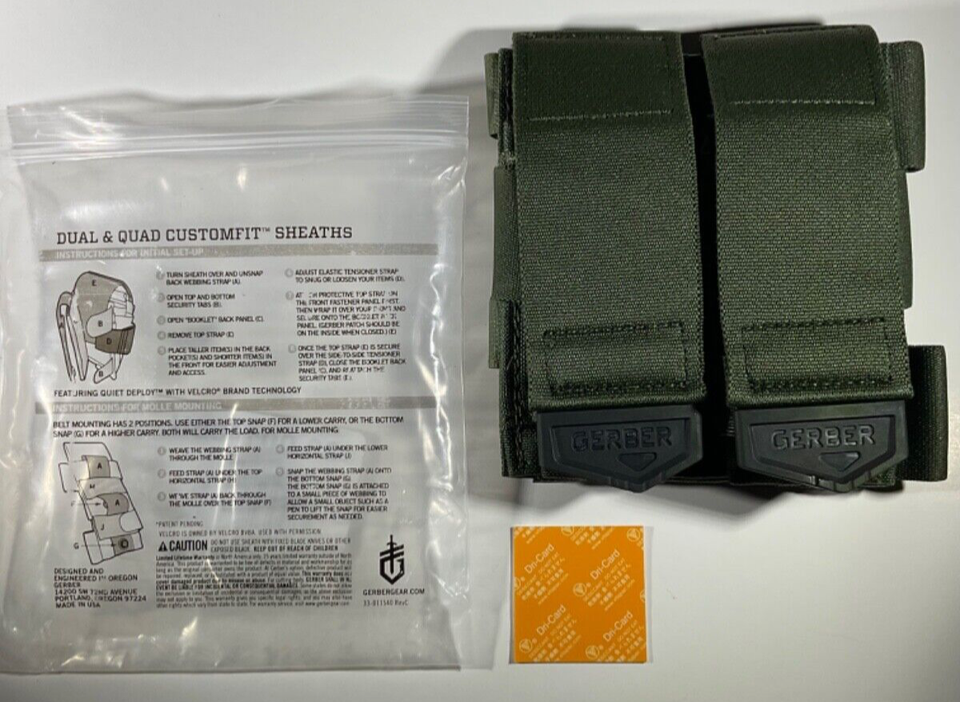 Gerber Custom Fit Dual Quad Sheath MOLLE OD GREEN - MADE IN USA - NEW ...