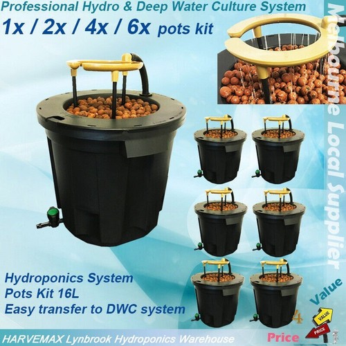 4 x Hydroponics Professional 16L/305mm Pot DWC Grow System Water and ...