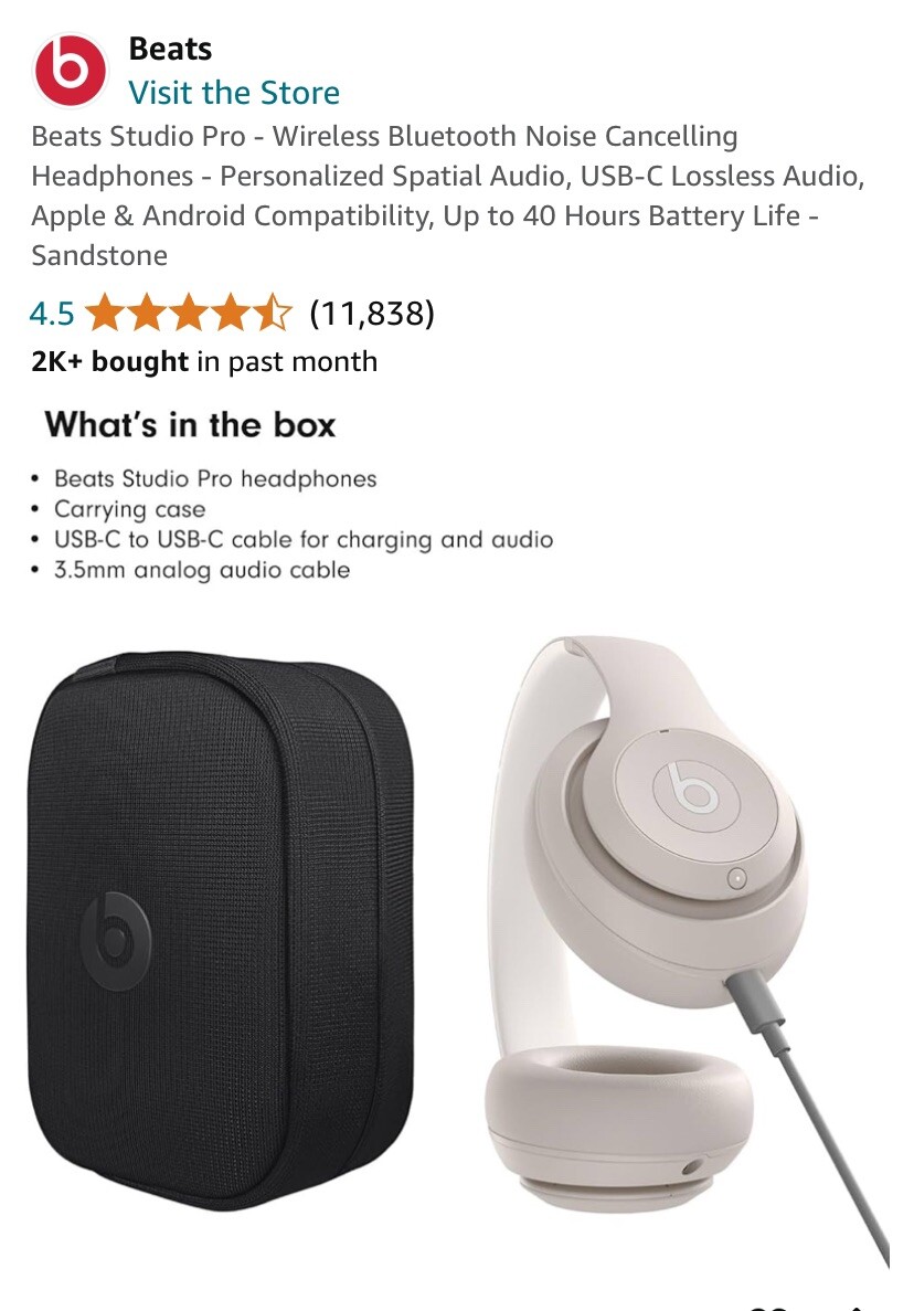 Beats by Dr. Dre Studio Pro Over-the-Ear Wireless Headphones ...