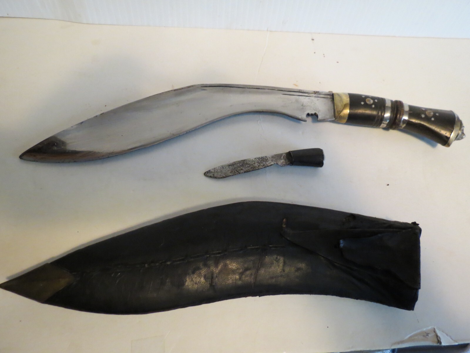 Vintage WW2 Nepal Indian Kukri Gurkha Fighting Knife W/ Scabbard - Very ...