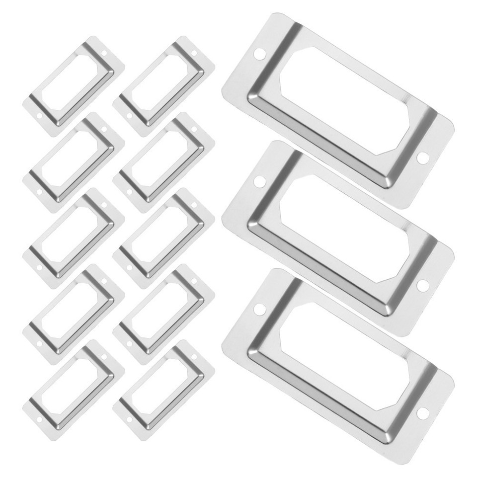 50 Pcs Metal Drawer Label Holder Stainless Steel Frames for Office Home ...