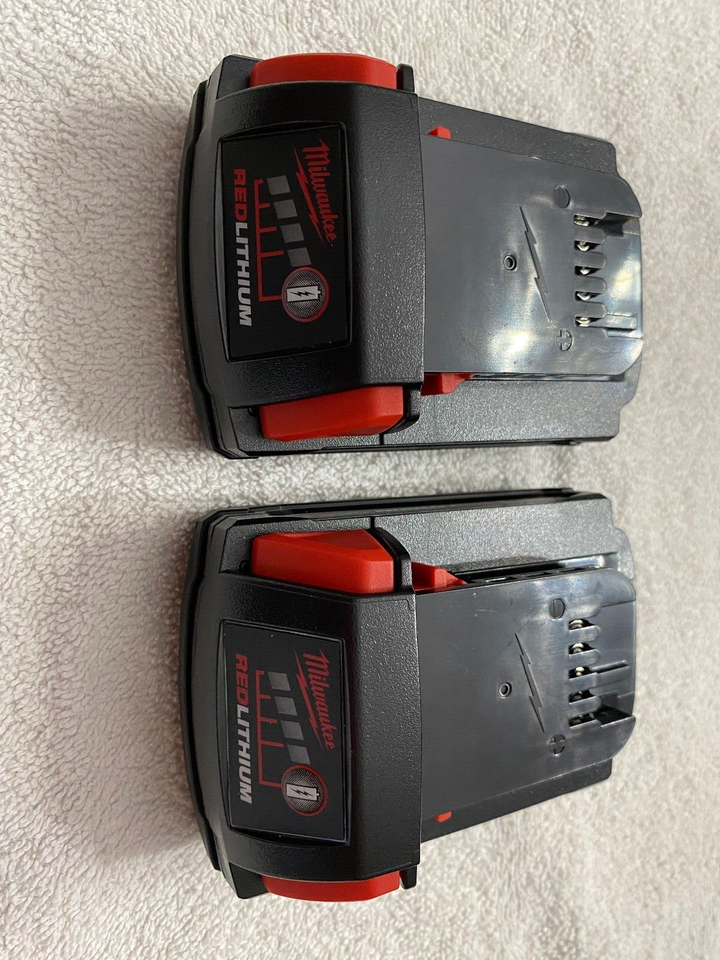 2 New Milwaukee 48-11-1820 M18 18V 18 Volt 2.0Ah Red Lithium Ion ...