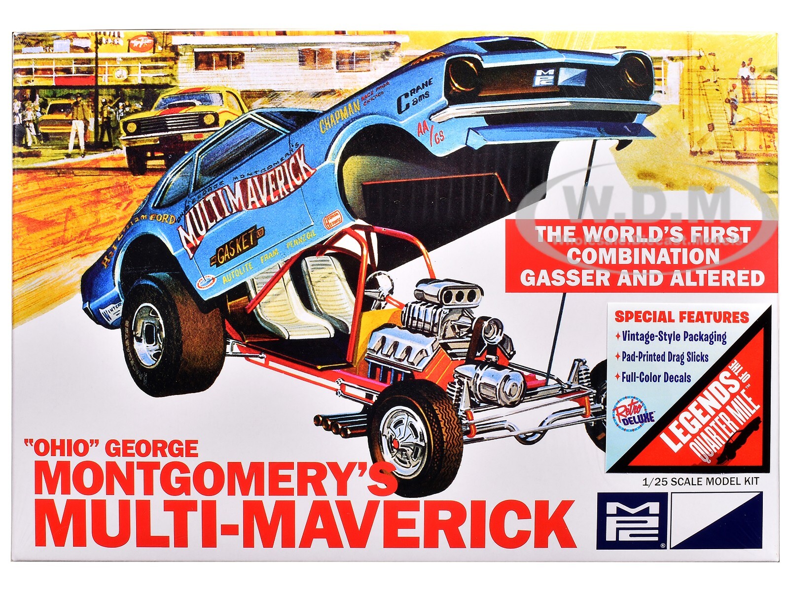SKILL 2 MODEL KIT MONTGOMERY'S MULTI MAVERICK FUNNY CAR 1/25 SCALE MPC ...
