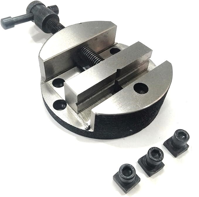 Round Vise Vice for 3" & 4" Rotary Table + 3 Fixing Tee Nut-Milling ...