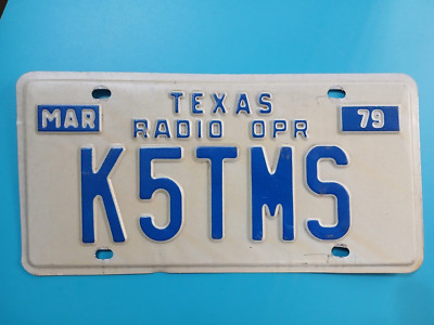 🐾1979 TEXAS "RADIO OPERATOR" LICENSE PLATE (K5TMS) | eBay