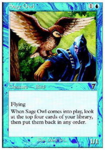 Sage Owl - Foil HP, English MTG 7th Edition | eBay