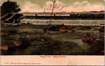 View of Magog Falls, Magog Quebec Undivided Back Vintage Postcard O69 ...