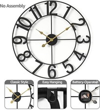 Baldauf Clock Company Black Oil Rub 30" Large Oversized Round Wall ...
