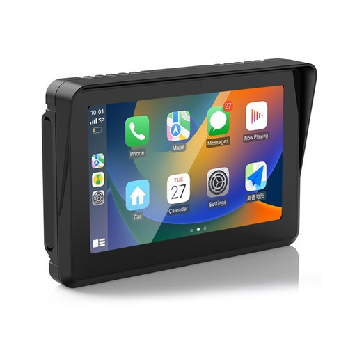 5in Touch Screen Stereo Motorcycle GPS Navigation WiFi BT CarPlay ...