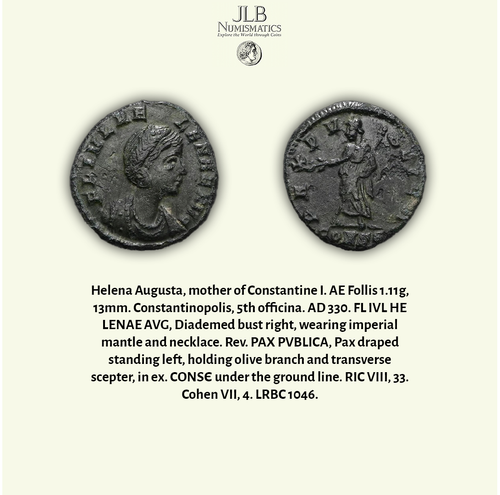 Ancient Rome, Helena Augusta, mother of Constantine I. AD 330. AE ...