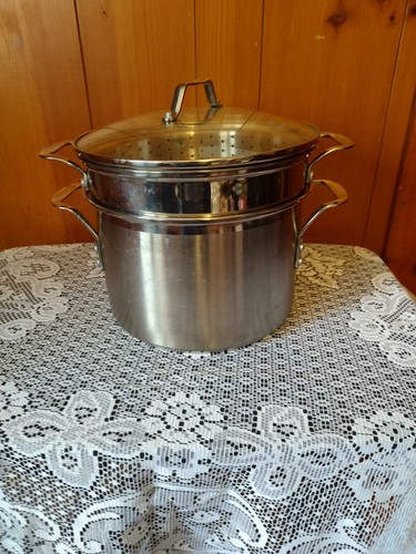 Calphalon stainless steel 8 qt. Stock Pot #8608 With Lid and Steam ...