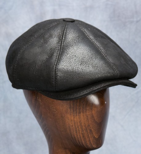 NEW Newsboy Cap (Black) - 100% Sheepskin by Northern Hats (SKU: 08K-BLK ...