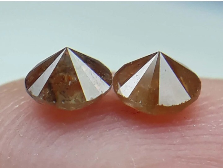 0.74 Ct/2 Pcs,Natural Round Brilliant Cut Loose Diamond,Red Color Pair ...
