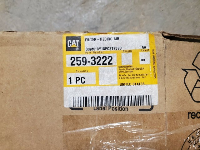 CAT 259-3222 CAB Air Filter 2593222 Caterpillar Cabin for sale online ...