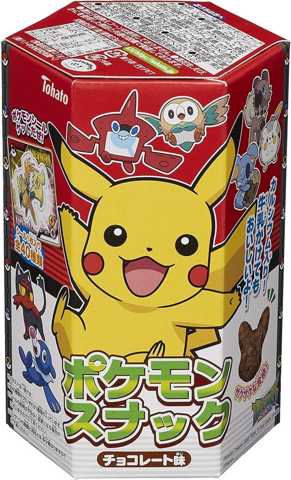 Japanese Pokemon Snack Chocolate Puffed Pikachu Stickers Candy Sweet ...