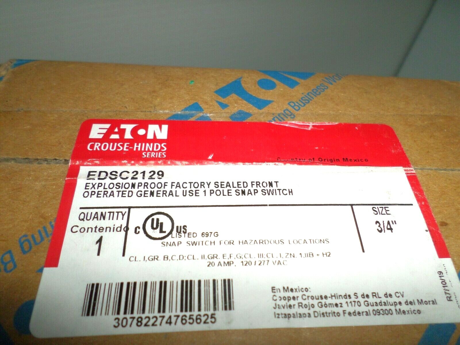 ⭐NEW IN BOX⭐ EATON CROUSE HINDS EDSC2129 EXPLOSION PROOF FACTORY SEALED ...