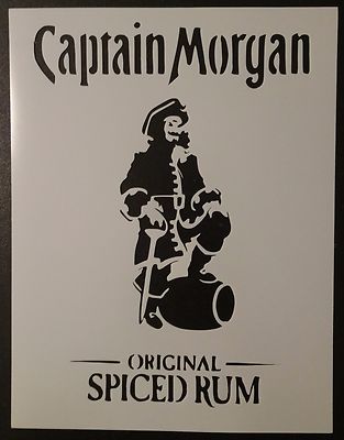 Captain Morgan Spiced Rum 8.5" x 11" Custom Stencil FAST FREE SHIPPING ...