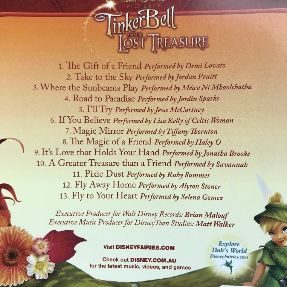 Tinker Bell and the Lost Treasure - Soundtrack CD NEW - Demi Lovato ...
