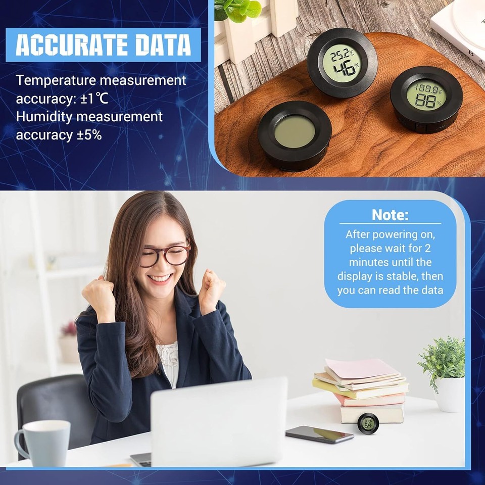 Mini Digital LCD Thermometer Hygrometer Humidity Temperature Meter ...