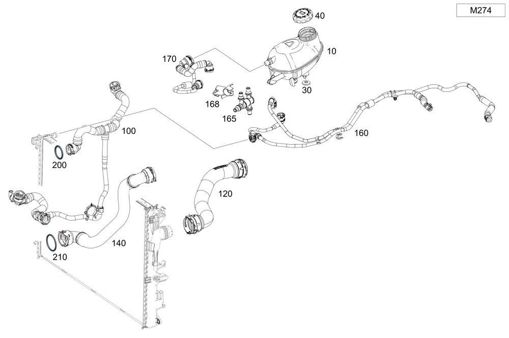 Genuine OEM Engine Coolant Overflow Hose for MERCEDES 2055015301 for ...