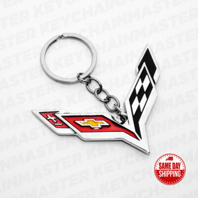 3D Corvette Logo Car Home Alloy Key Chain Fob Ring Gift Decoration ...