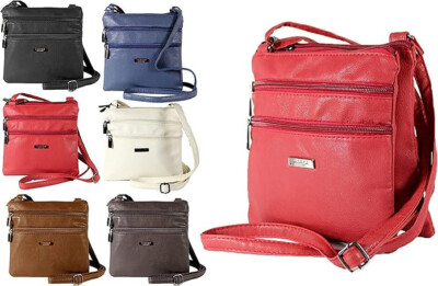 Lorenz Small Leather Grain PU Small Twin Section Bag Cross Body Bag ...