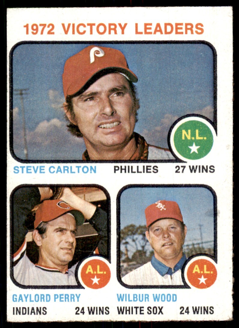 1973 Topps: Steve Carlton/Gaylord Perry/Wilbur Wood Baseball Cards #66 ...