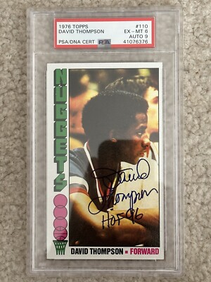 1976 Topps #110 David Thompson Autograph RC PSA 6 DNA 9 HOF Inscription ...