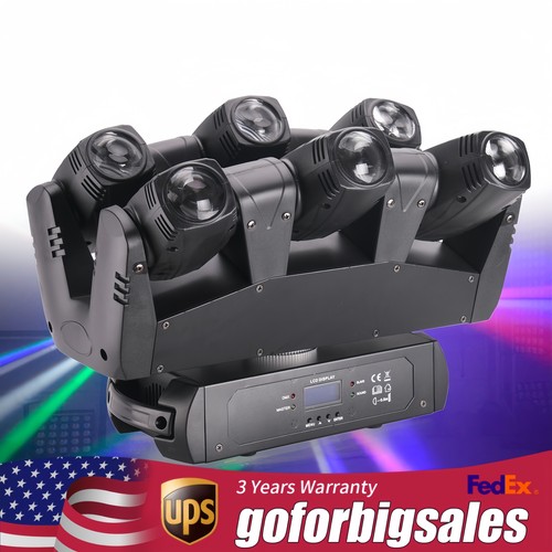 6 Head LED RGB Moving Head Stage Lighting Beam Laser Bar Disco Party DJ ...