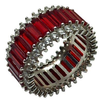 HSN Emma Skye DSMK Sterling Silver 925 garnet CZ RING Size 7 | eBay