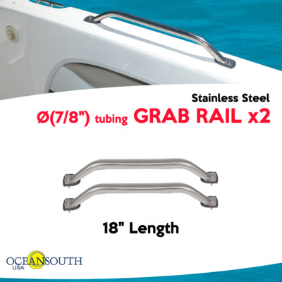 Oceansouth Two Boat Grab Rails 18" x 7/8" Stainless Steel | eBay