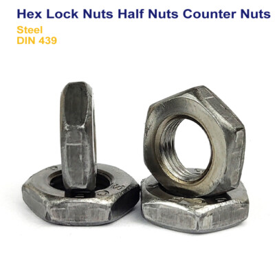 THIN HALF LOCK COUNTER NUTS FINE THREAD STEEL M8 M10 M12 M14 M16 M18 ...
