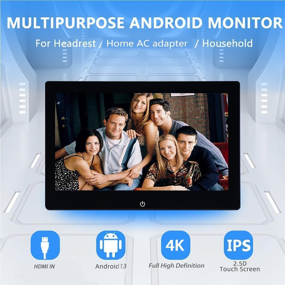 4K Android 13 Portable Car TV Headrest Monitor Back Seat,10.1 Inch ...