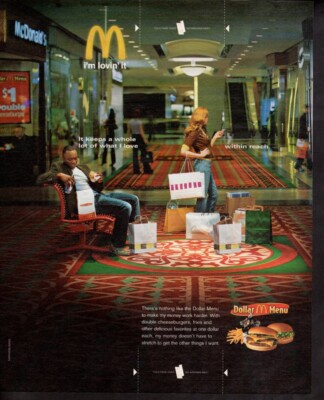 Vintage print ad advertisement McDonalds Dollar Menu within Reach Fold ...