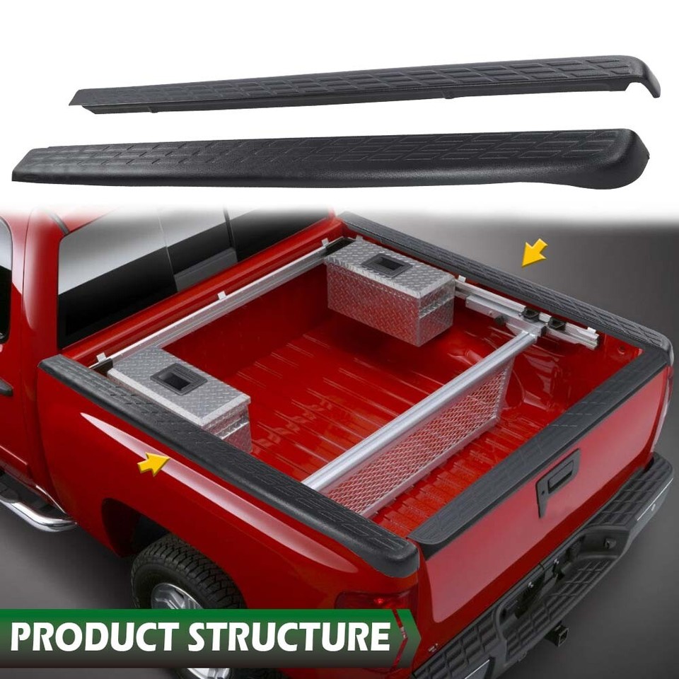 5.8ft Bed Side Rail Cap Cover Protector Fit For 2007-2013 Chevy ...