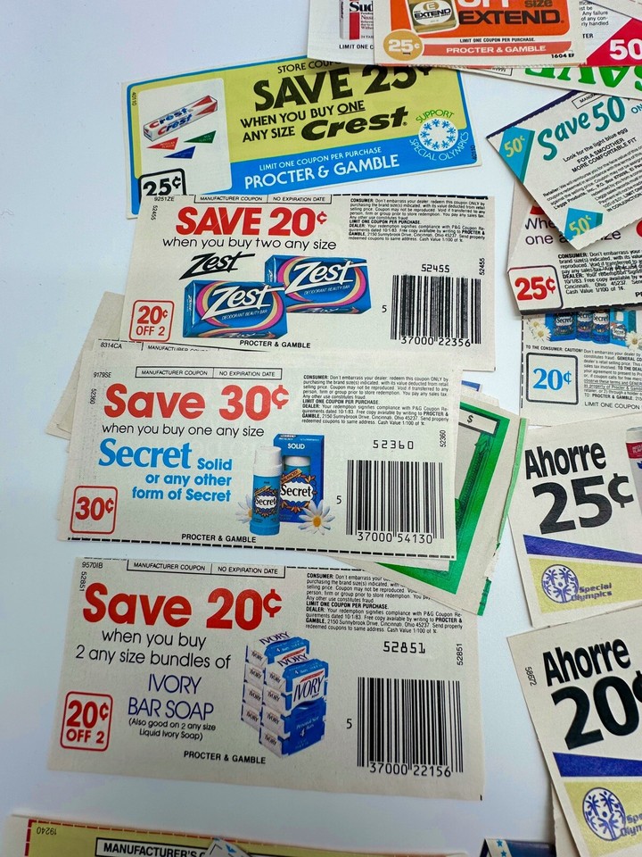 Vintage Lot 1980s 90s Coupons Name Brands Most Have No Expiration Date ...