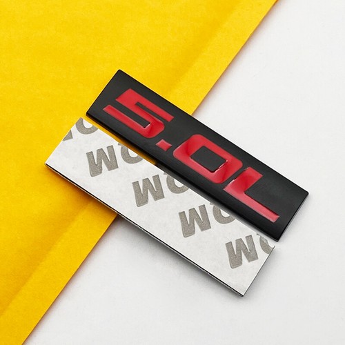 2x Metal Black & Red 5.0L Emblem V6 V8 Engine Logo SUV Sport Racing ...