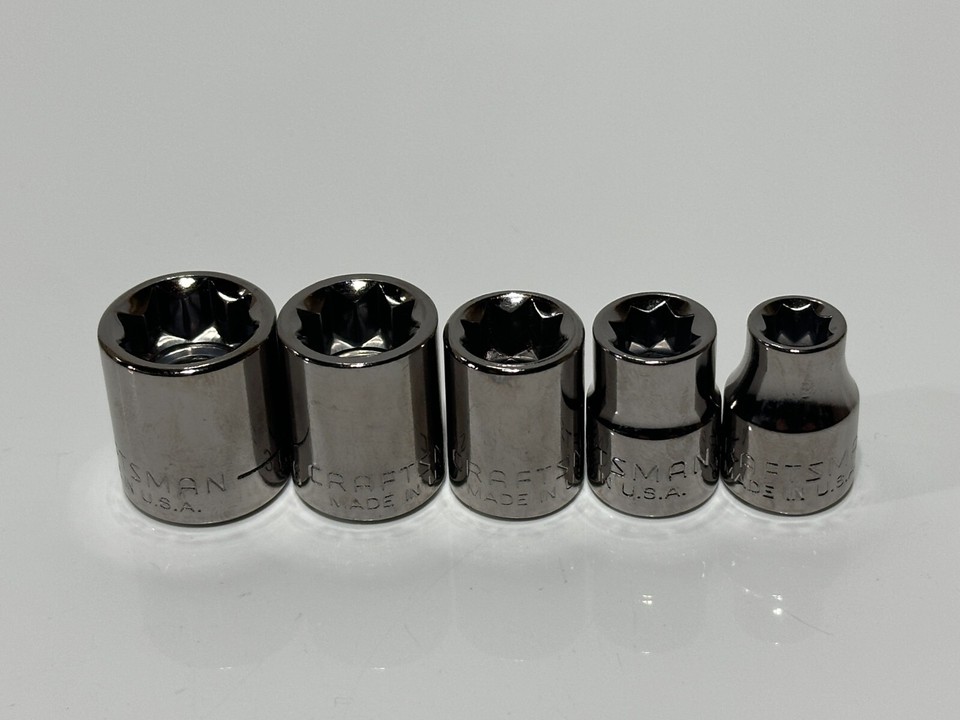 Craftsman USA (NOS) 5pc SAE 8-Point 3/8" Drive Socket Set Lot | 3/8in ...
