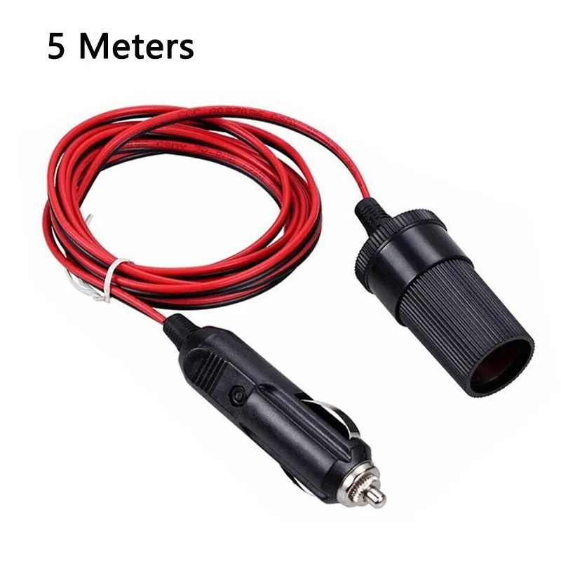 12V 10A Car Power Socket Extension Cable 2M/5M Cigarette Lighter Plug ...