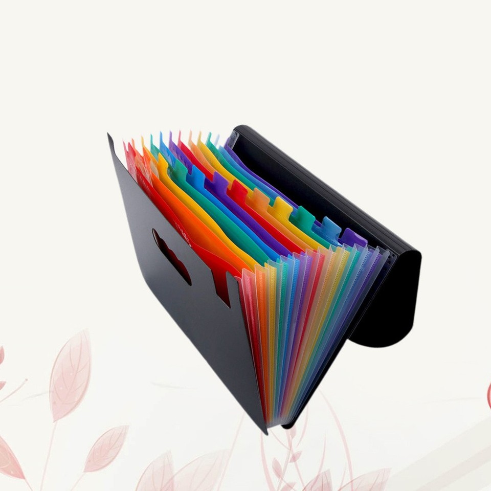 Practical Rainbow File Folder Multilayer A4 Size Portable Accordion ...
