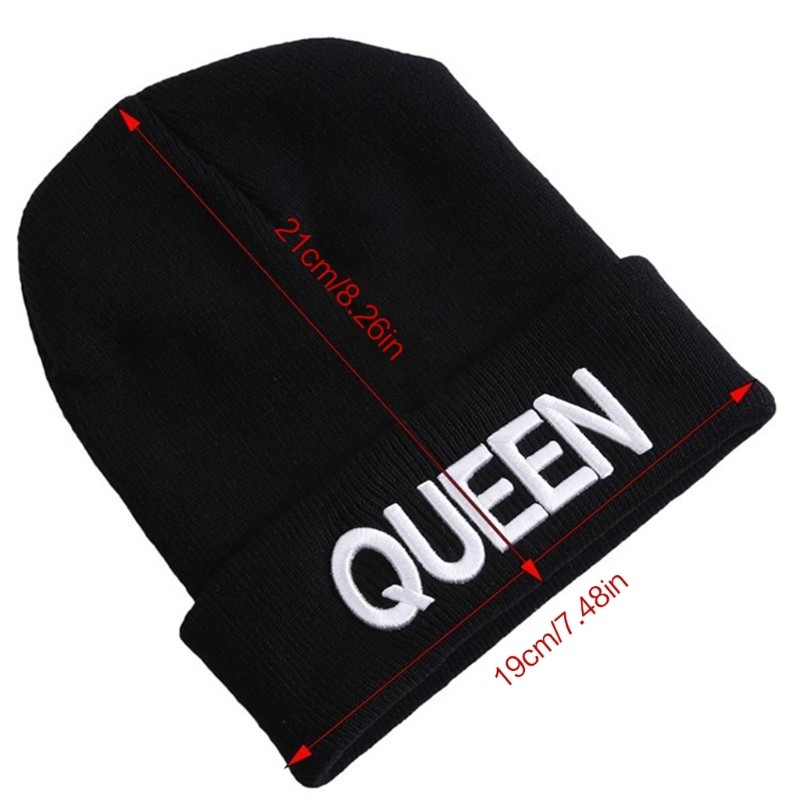 Ski Beanie Knitted Hat Bonnet King Queen Hat Skull Hat Knit Ski Hat ...