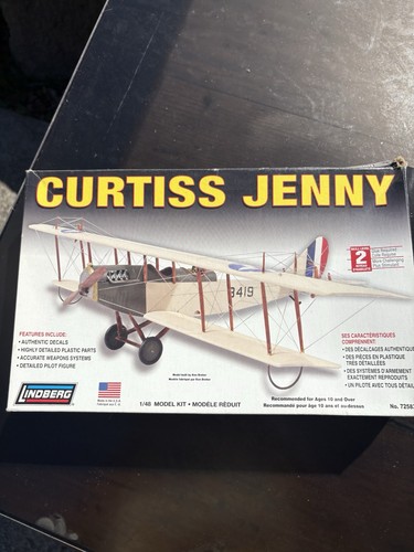 Lindberg, Curtiss Jenny Bi-Plane Model Kit No. 72583, Scale 1:48, Open ...