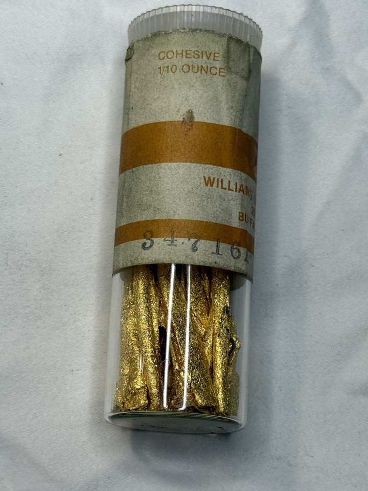 Vintage dental Pure Gold Cylinders Williams Gold Refining Rolled Up 24k ...