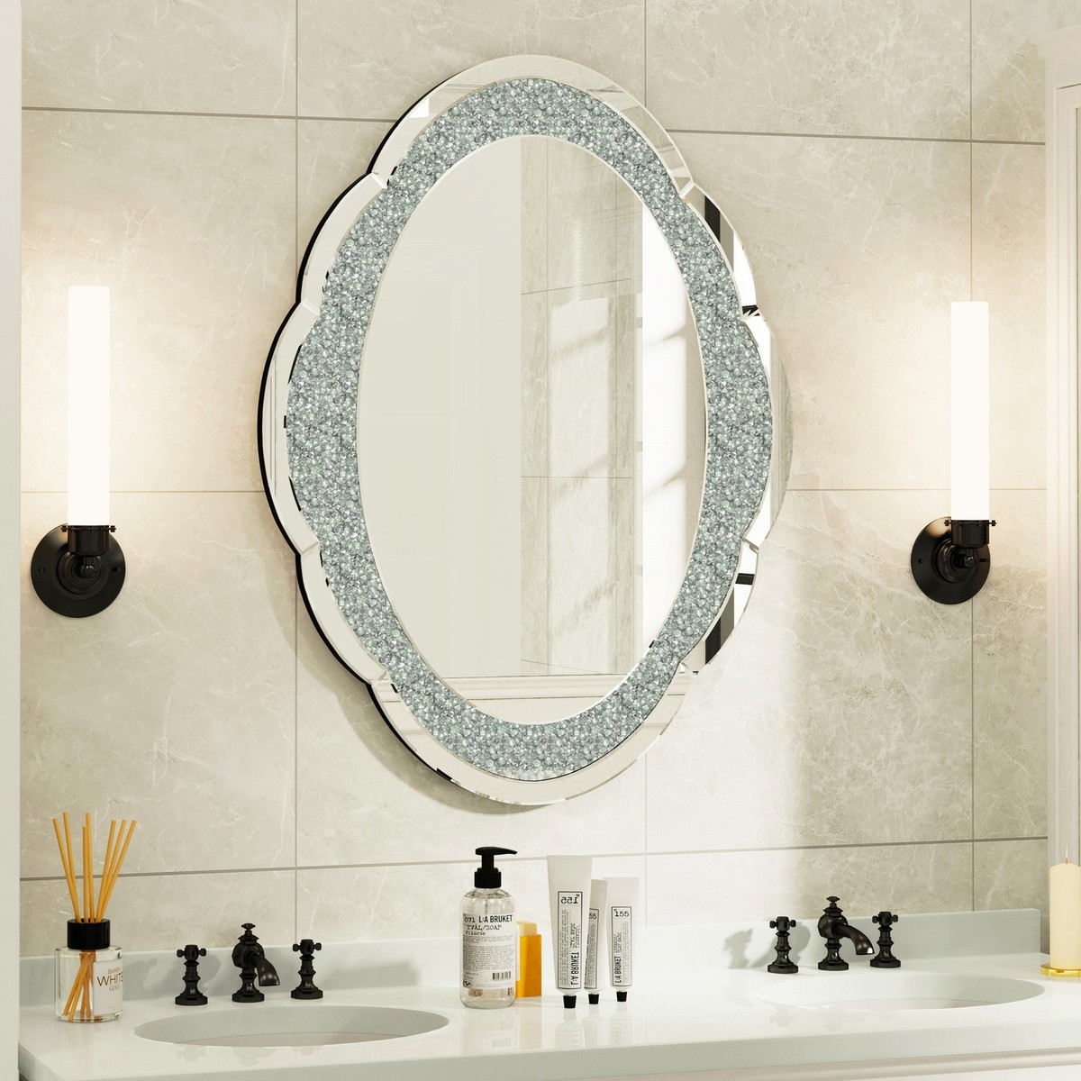 Silver Framed Bathroom Mirror